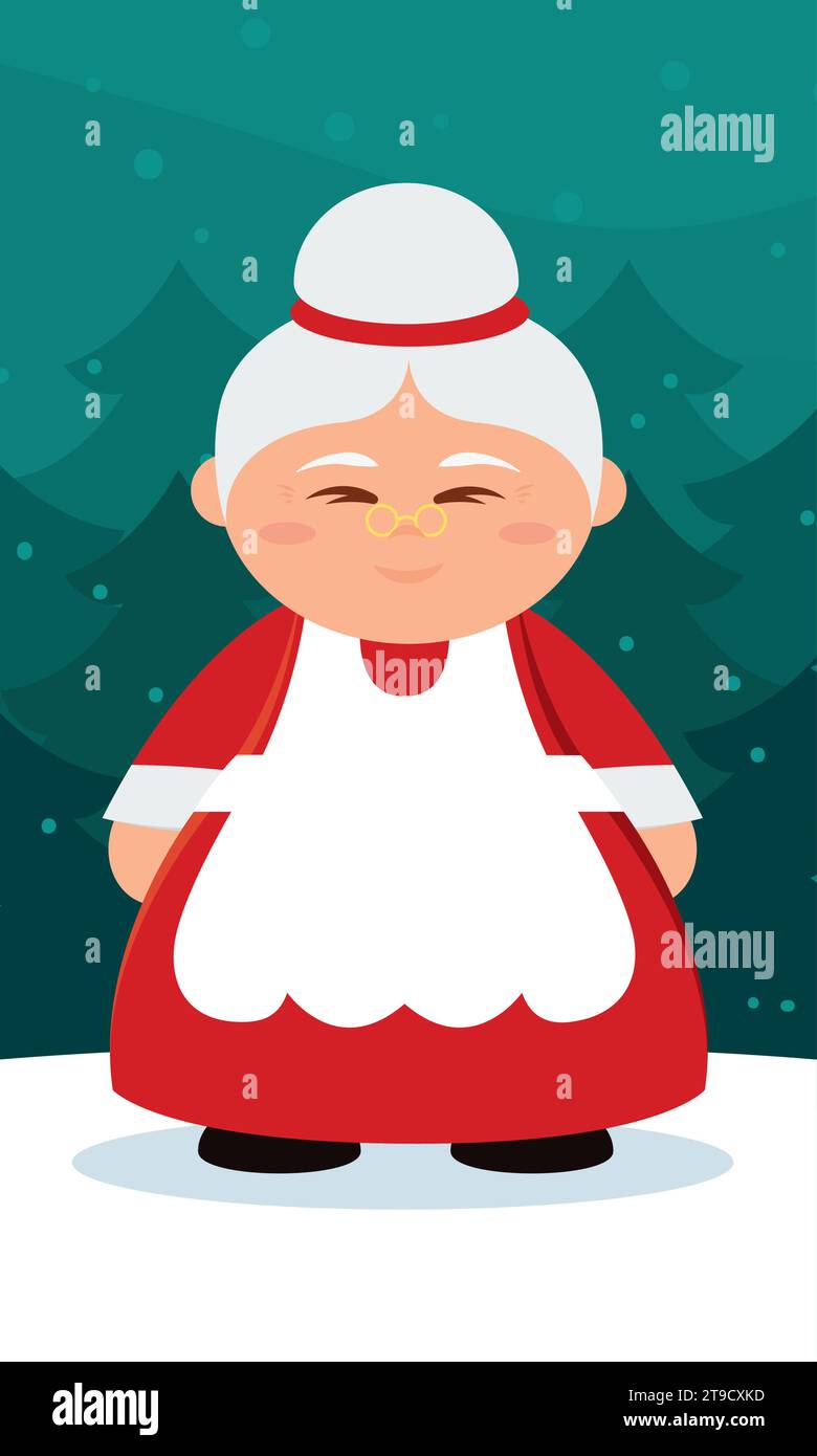 Cute miss claus christmas character Vector Stock Vector Image & Art - Alamy