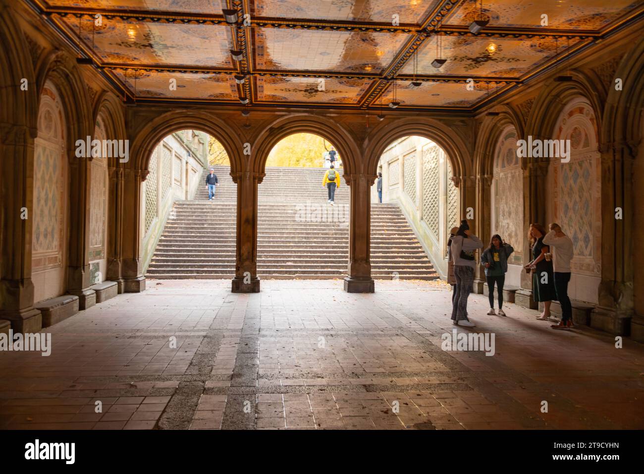 The pedestrian underpass at Bethesda Terrace, Central Park, New York ...