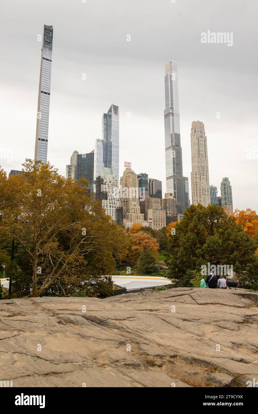 Woolman rink rock, Central Park, New York City, United States of ...