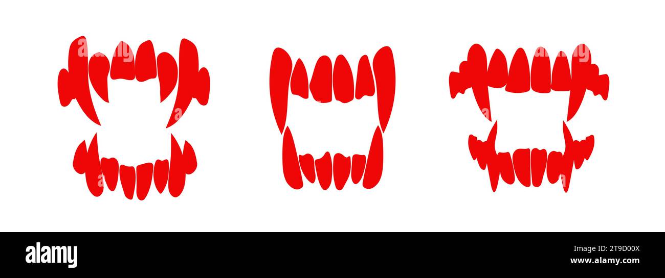 Vampire teeth silhouette vector. Dracula fangs mouse costume Stock ...