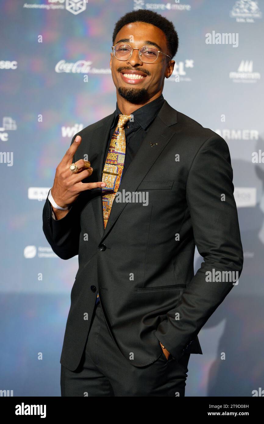 Duesseldorf, Germany. 24th Nov, 2023. Decathlete Leo Neugebauer attends ...