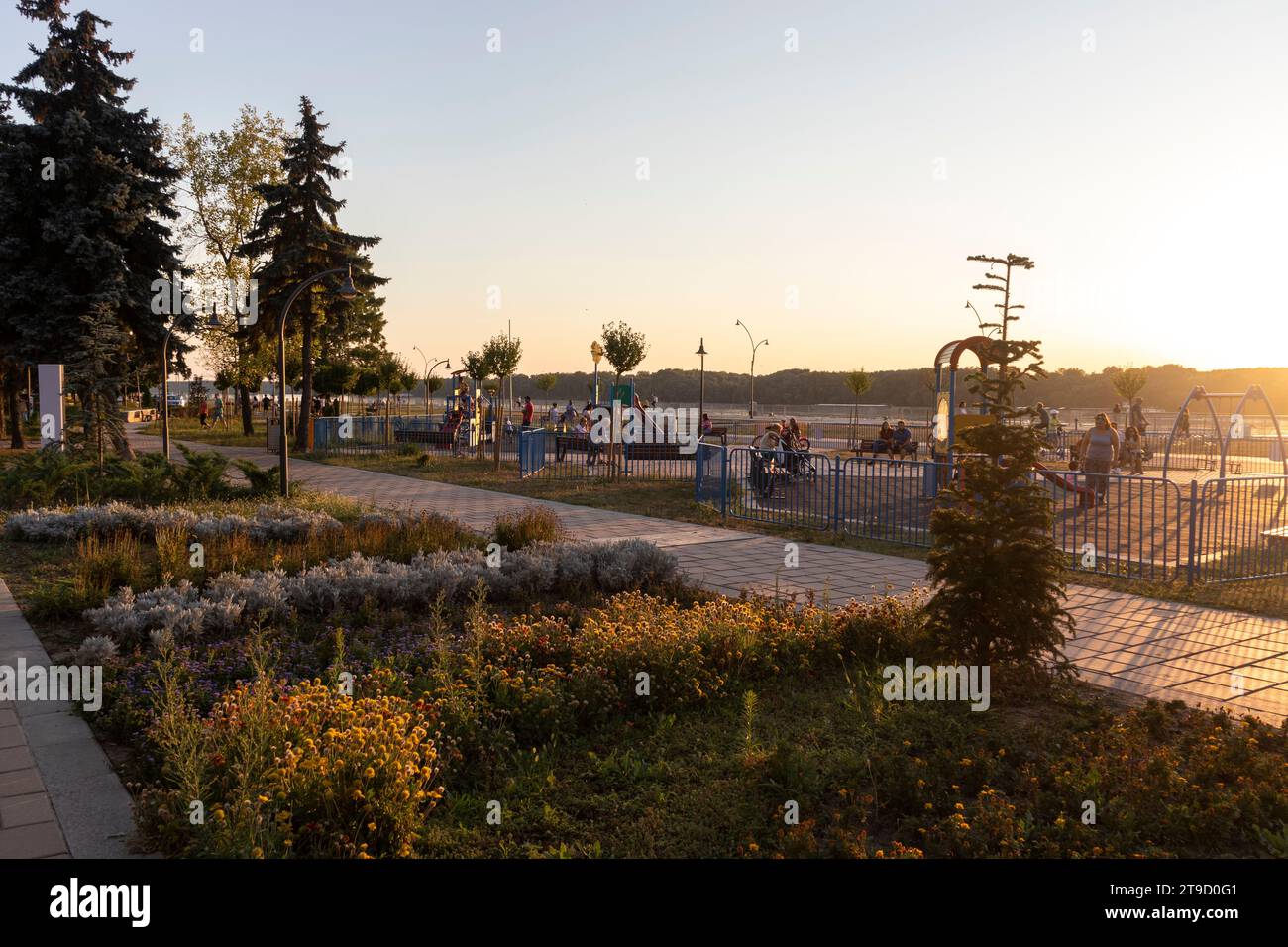 RUSE, BULGARIA -AUGUST 15, 2021: Typical Street and building at the ...