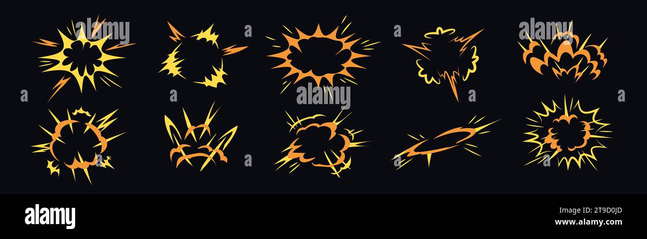 Comic explosion boom effect. Slap burst boom bang Stock Vector Image ...