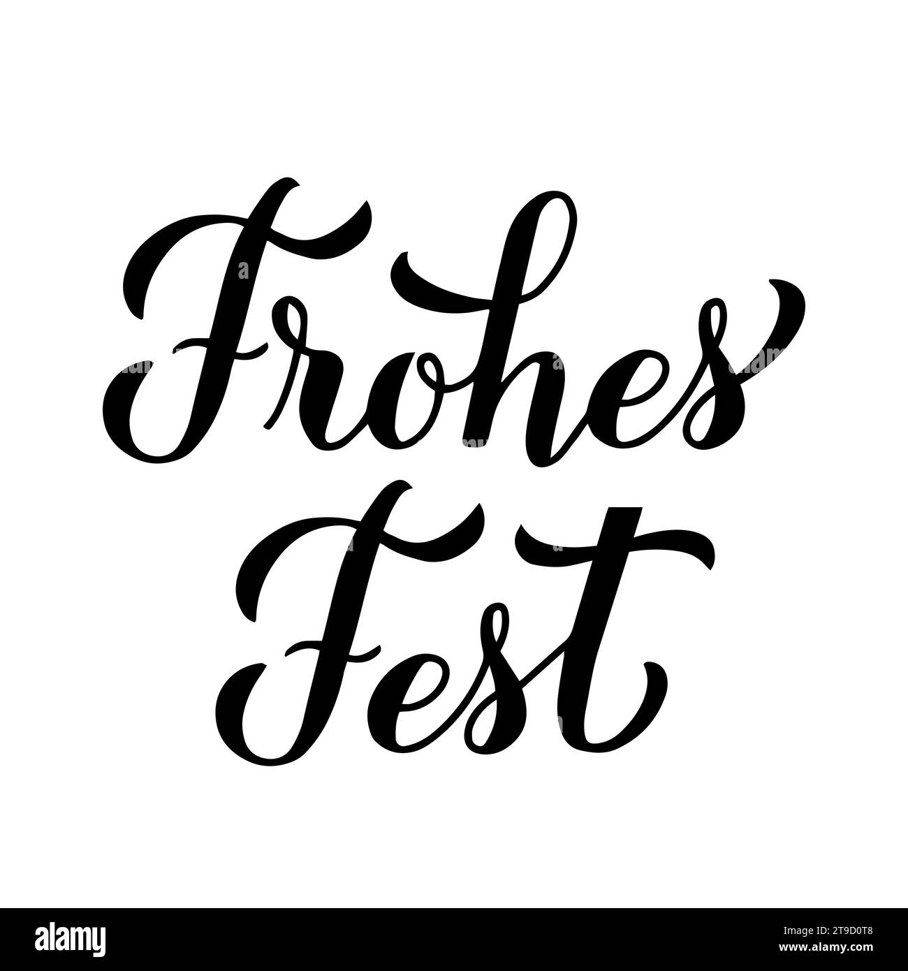 Frohes Fest calligraphy hand lettering isolated on white. Happy ...
