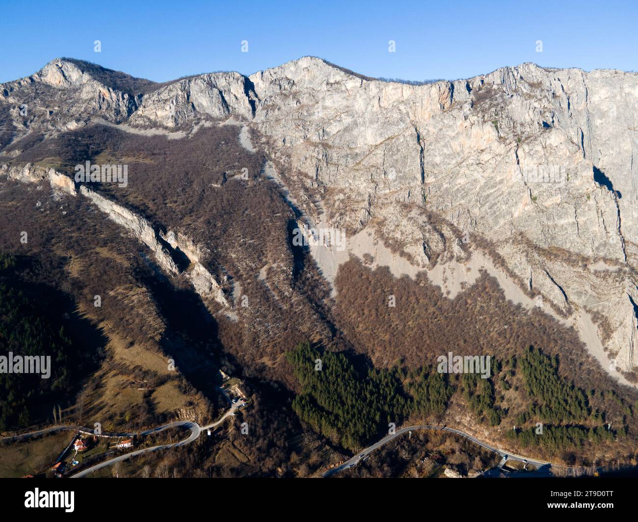 Amazing Aerial Autumn Landscape of Balkan Mountains and Vratsata pass ...