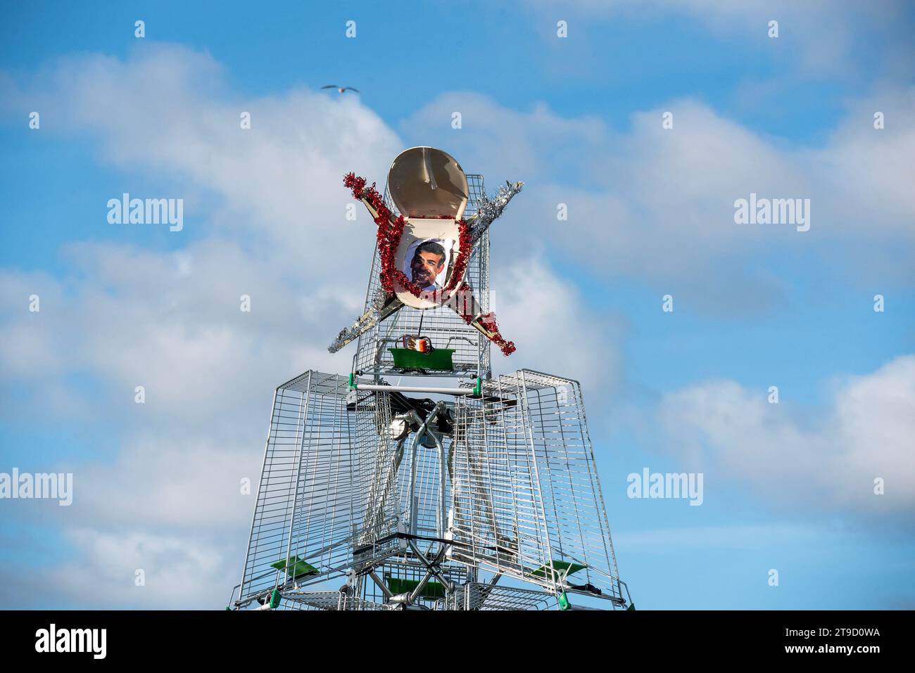 Margate, UK. 24th Nov, 2023. Rishi Sunak's portrait seen on the top of ...