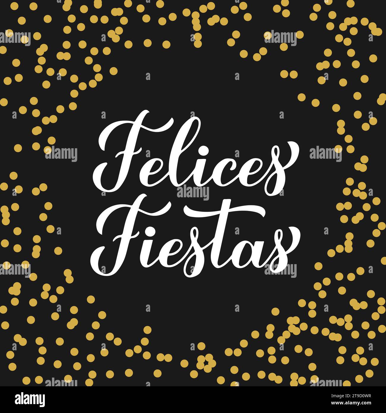 Felices Fiestas calligraphy hand lettering. Happy Holidays in Spanish ...