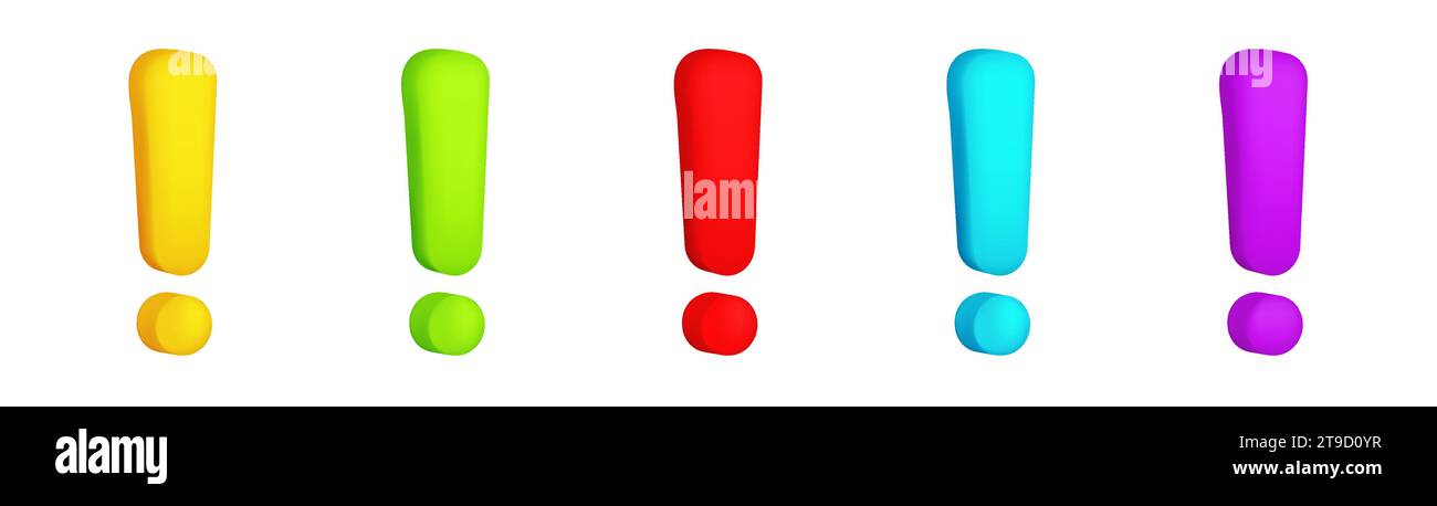 3D exclamation mark cartoon child icon Stock Vector Image & Art - Alamy