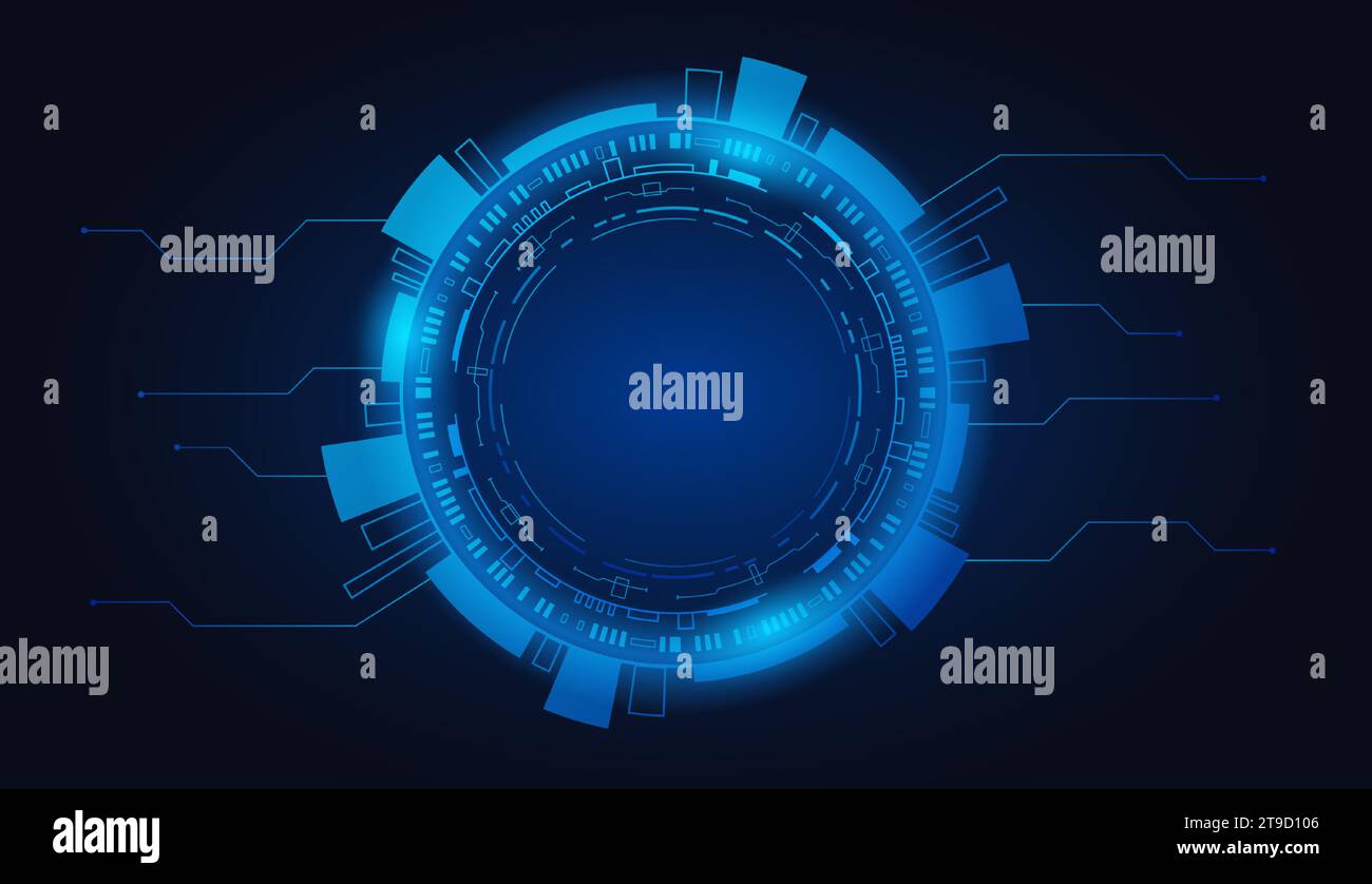 Technology blue circle futuristic background. Future tech science Stock ...