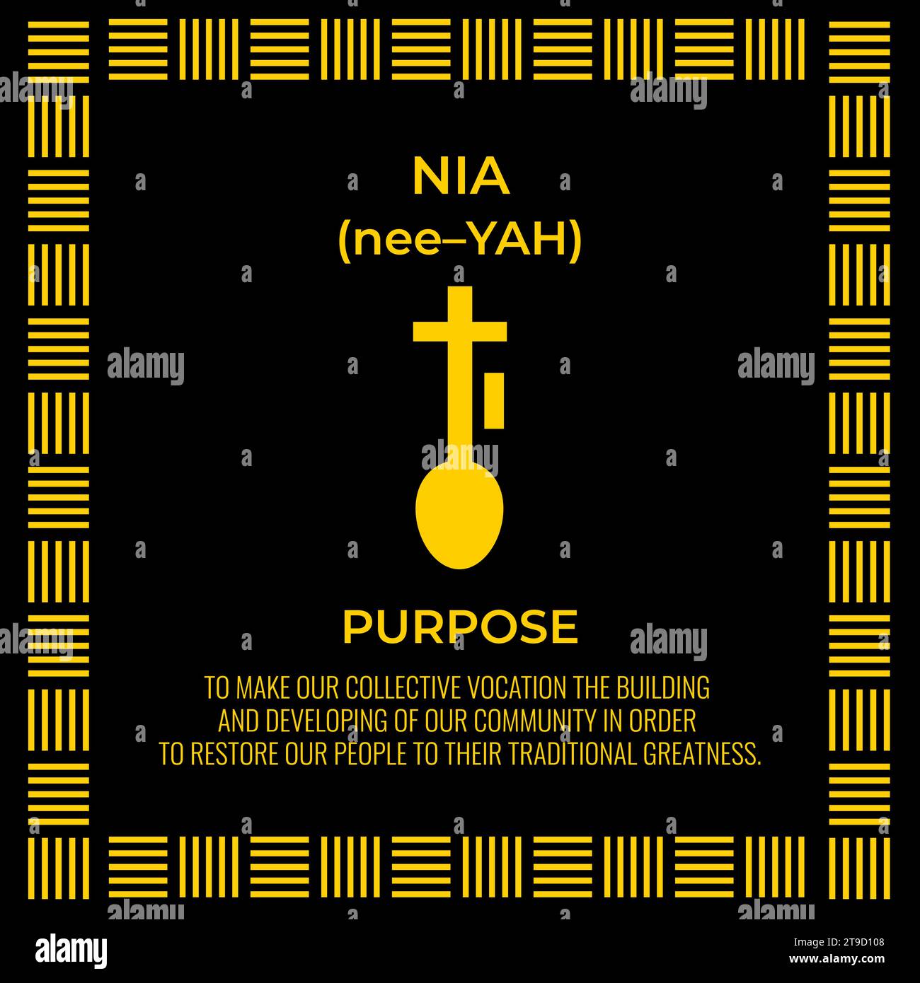 The Seven Principles of Kwanzaa sign. Fifth day of Kwanzaa Purpose or ...