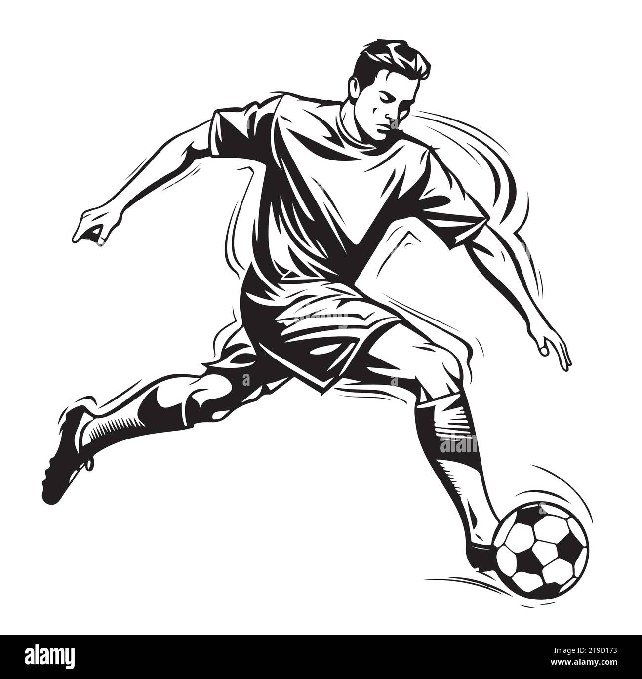 Football soccer sketch Black and White Stock Photos & Images - Alamy