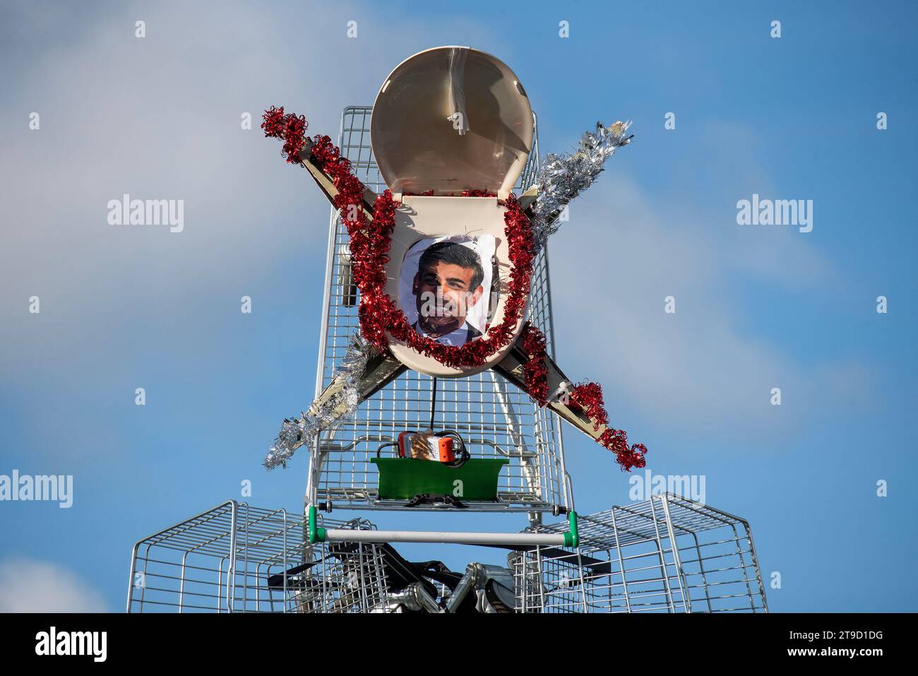 Margate, UK. 24th Nov, 2023. Rishi Sunak's portrait seen on the top of ...