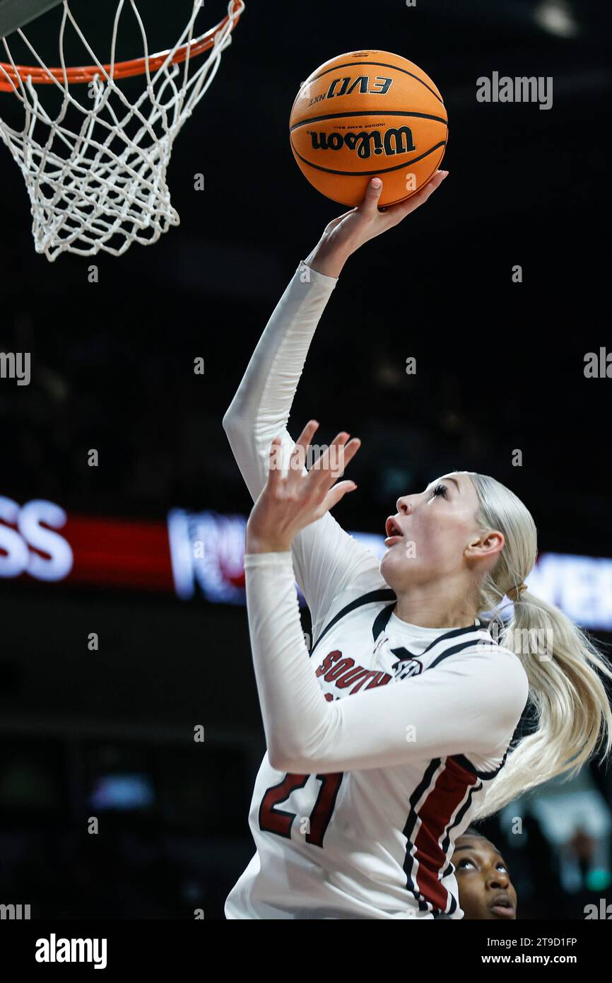 South Carolina forward Chloe Kitts shoots against Mississippi Valley ...