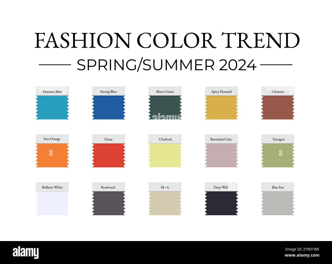 Fashion Color Trend Spring - Summer 2024. Trendy colors palette guide ...