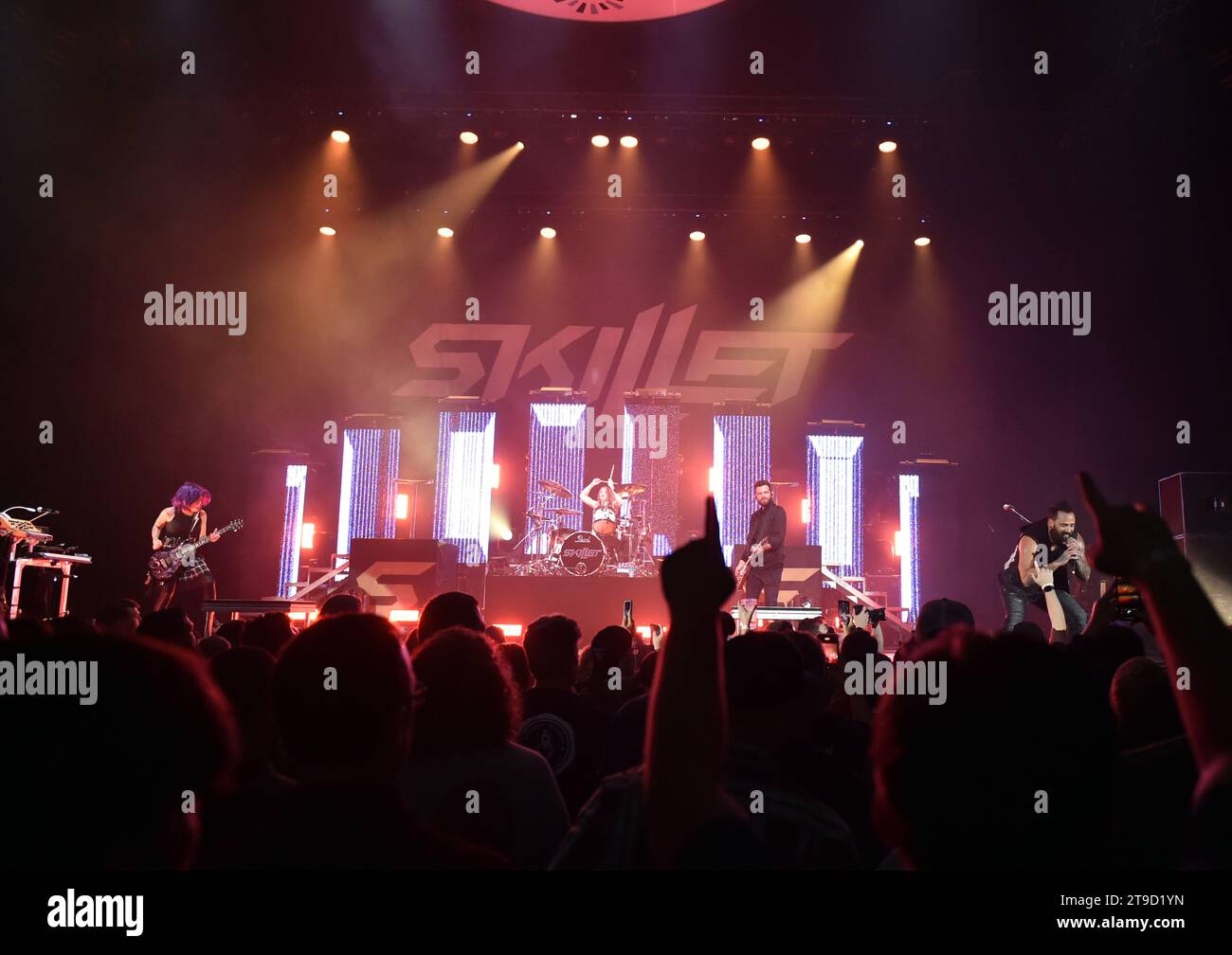 November 21, 2023, Norfolk, Virginia, USA: SKILLET entertains the crowd ...