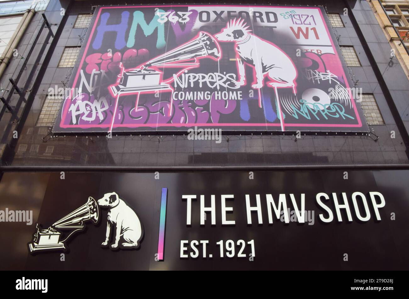 London, UK. 24th Nov, 2023. General view of HMV on Oxford Street. The ...