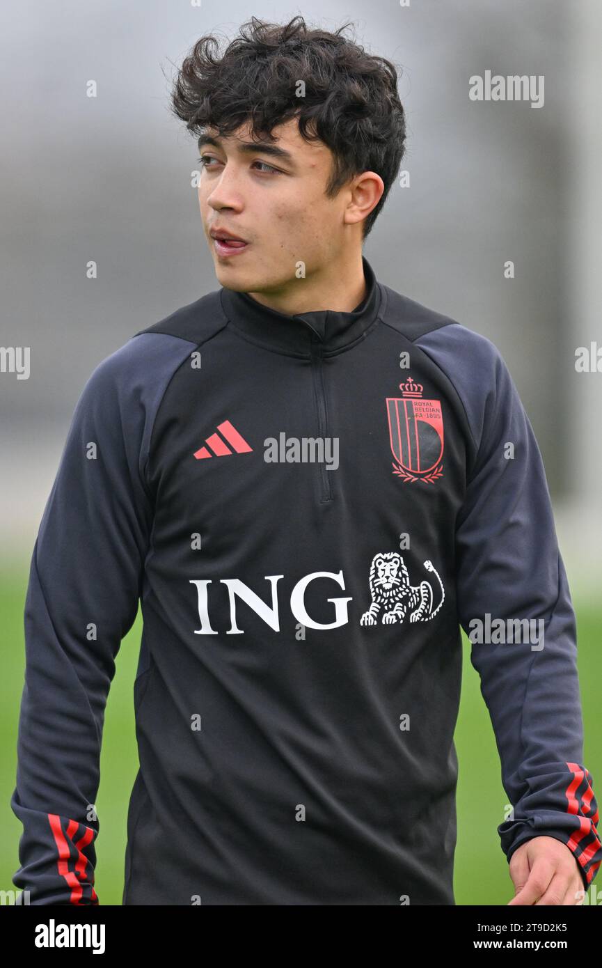 Tubize, Belgium. 21st Nov, 2023. Dylan Demuynck (17) of Belgium ...