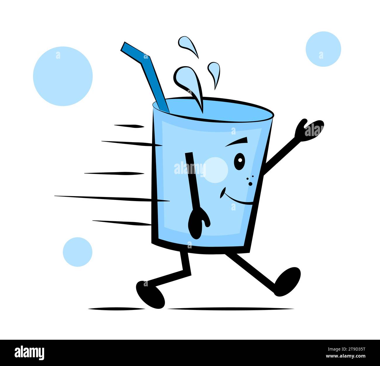A glass of water runs. Thirst. Vector illustration in doodle style ...