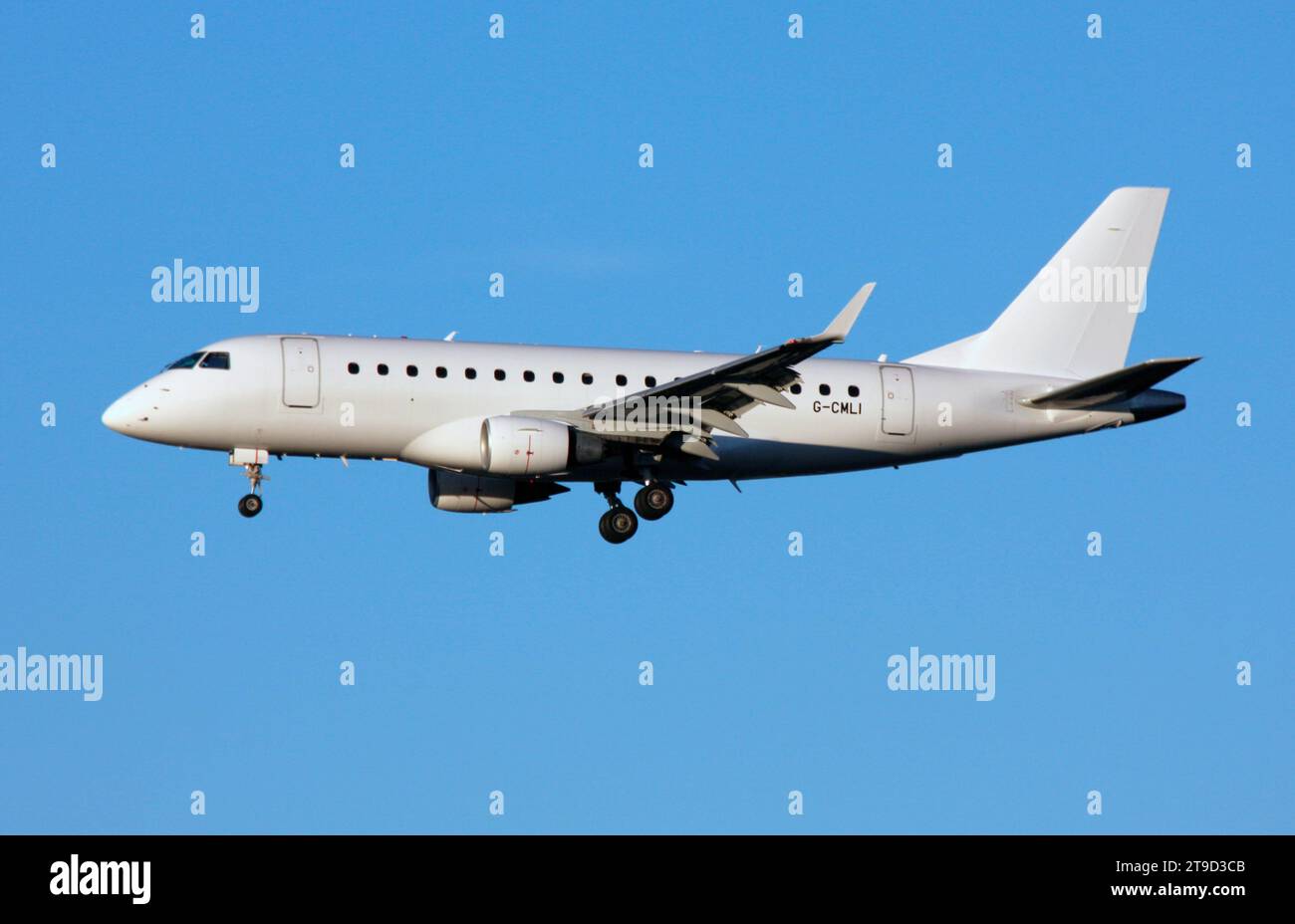 An Embraer ERJ-170 of Eastern Airways operating in an all white colour ...