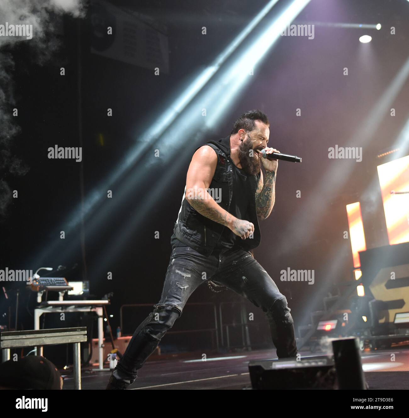 November 21, 2023, Norfolk, Virginia, USA: Skillet member JOHN COOPER ...