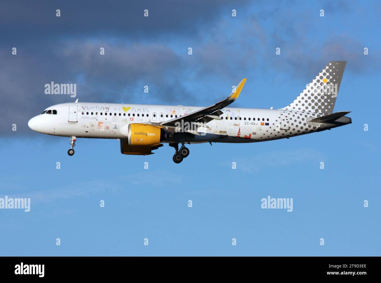 An Airbus A320Neo of Vueling in a special We Love Places livery ...