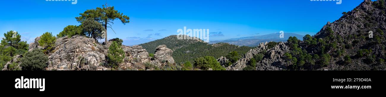 Hiking trail to Lucero peak, Natural Mountains park of Tejeda, Almijara ...