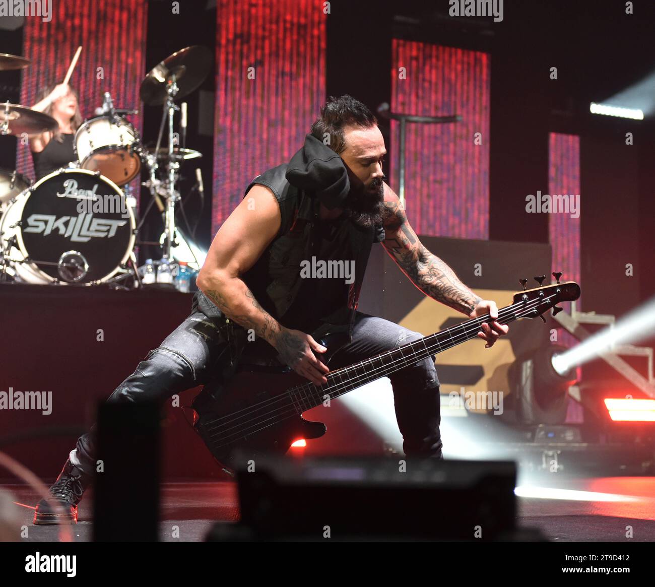 November 21, 2023, Norfolk, Virginia, USA: Skillet member JOHN COOPER ...