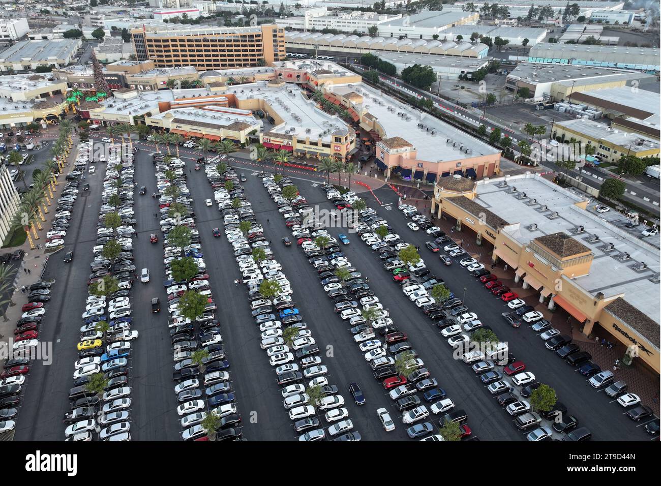 Cars in the parking lot at the Citadel Outlets shopping mall, Friday ...