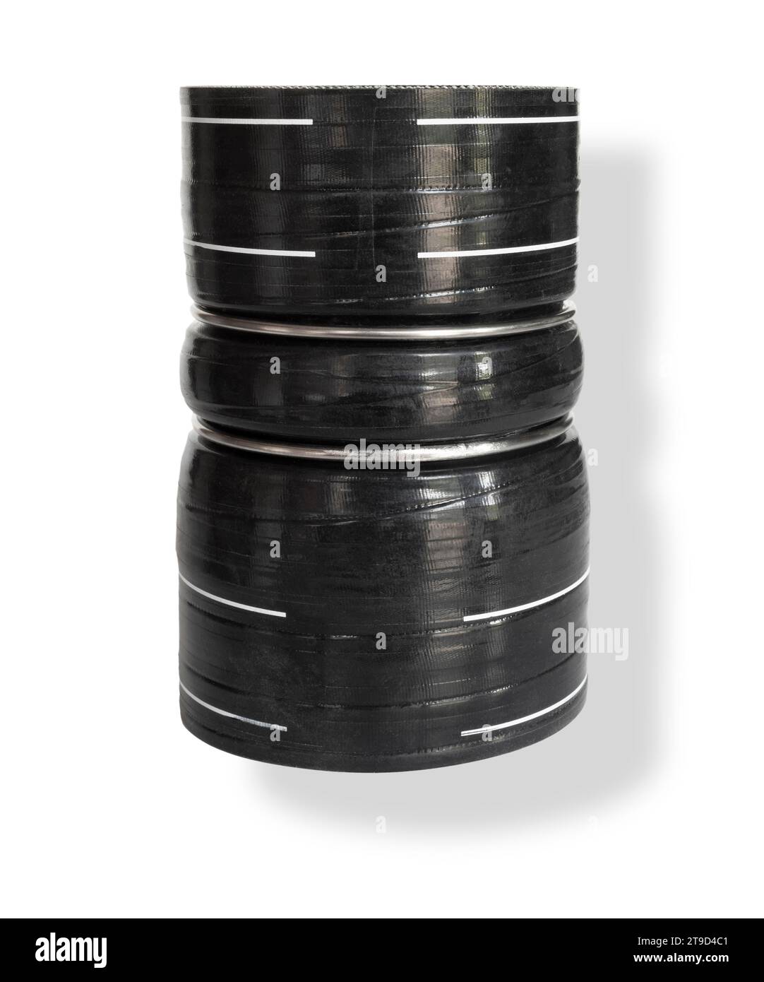 Shadow under a hose reinforced to take the pressure of an intercooler ...