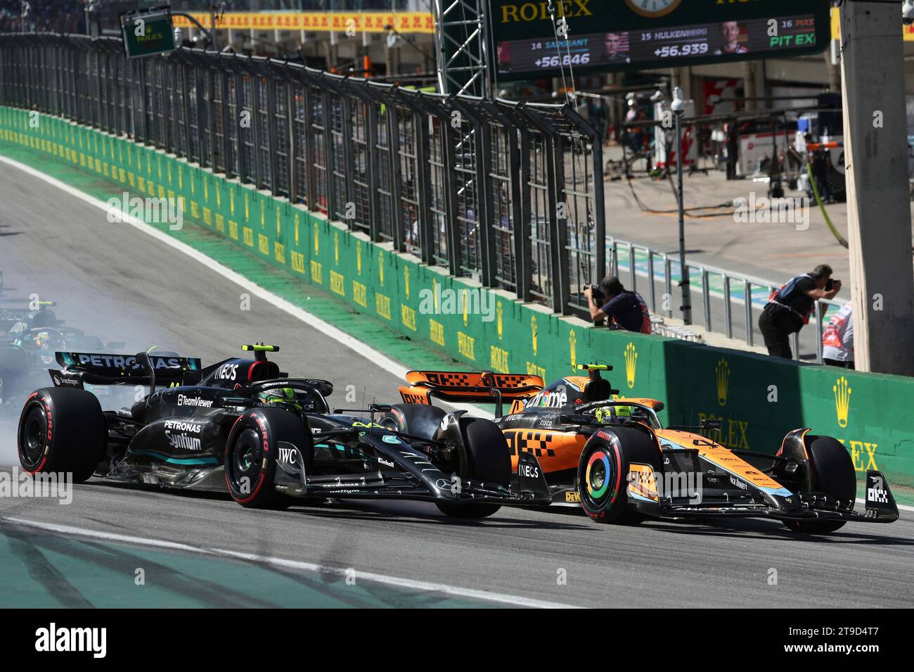 Sao Paulo, Brazil. 5th Nov, 2023. Re-start, #44 Lewis Hamilton (GBR ...