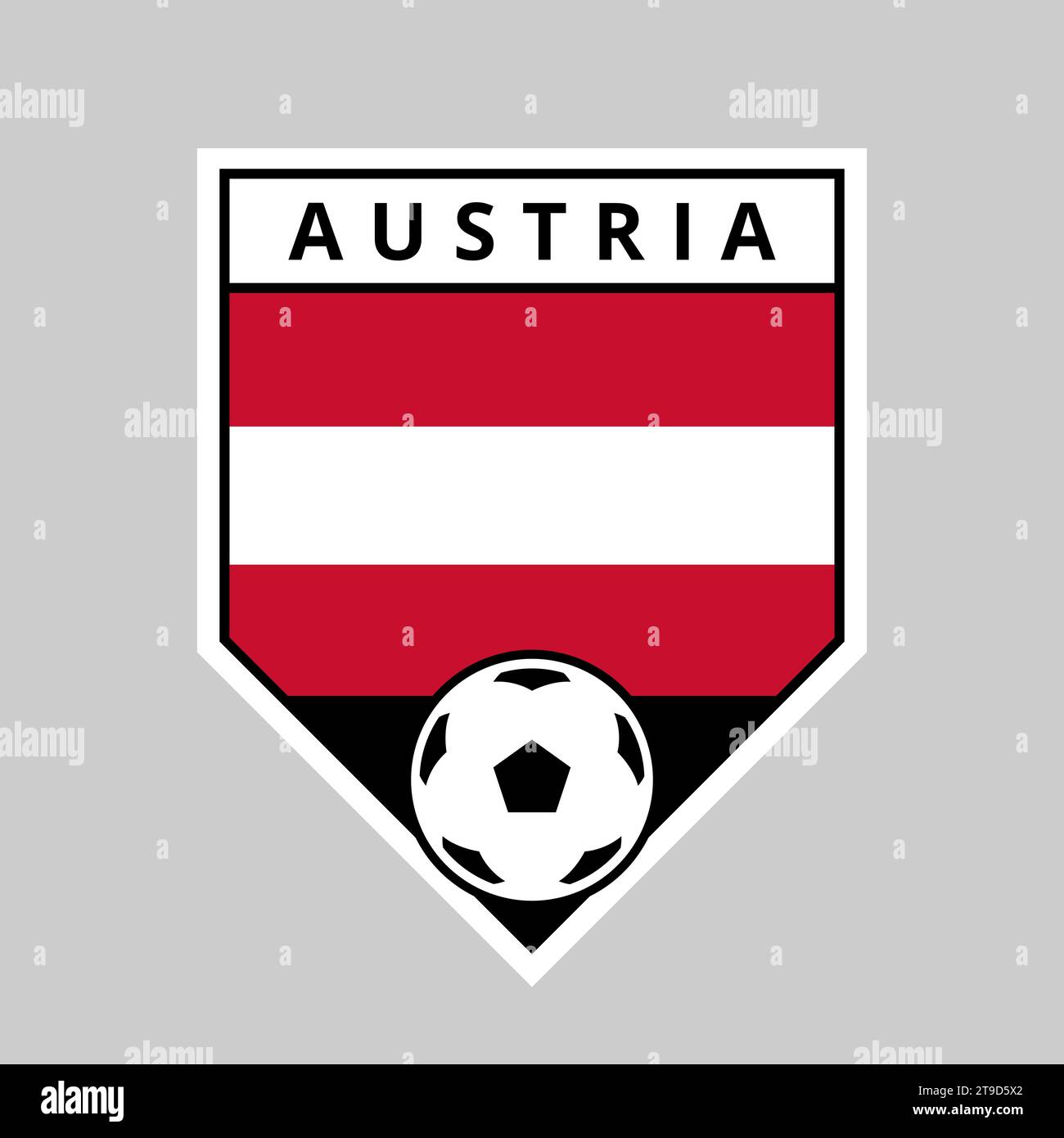 Illustration of Angled Shield Team Badge of Austria for Football ...