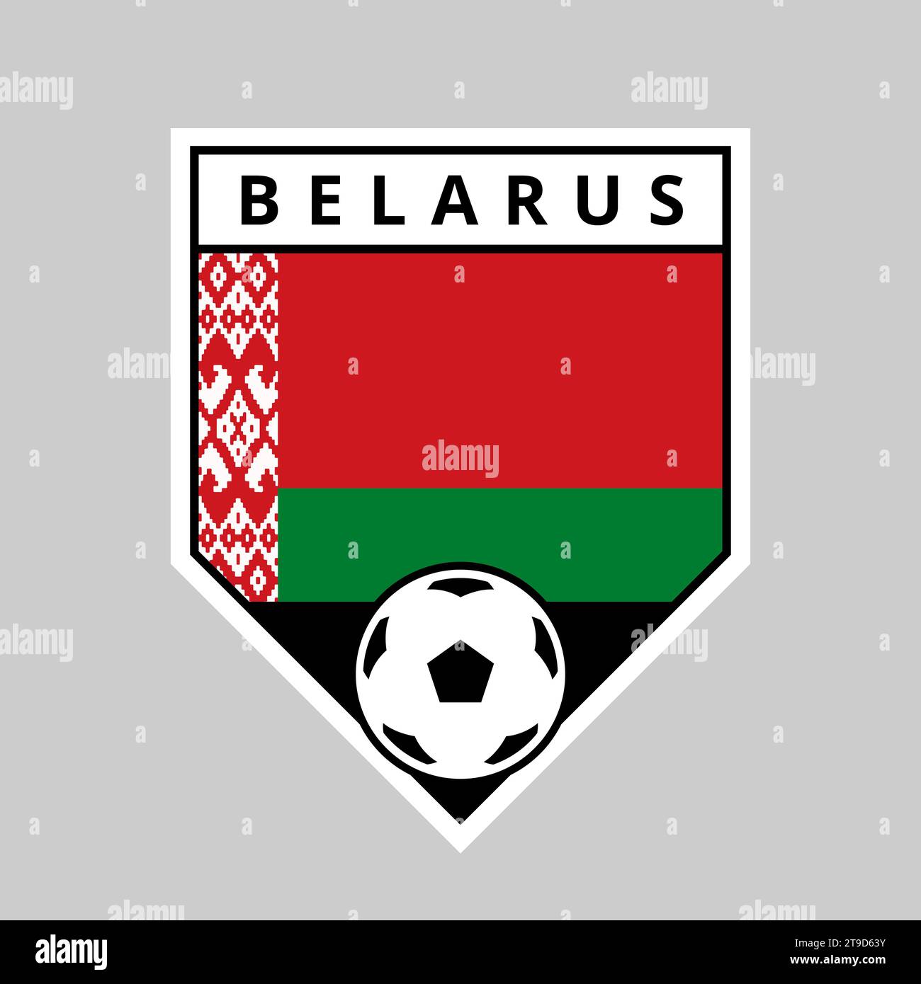 Illustration of Angled Shield Team Badge of Belarus for Football ...