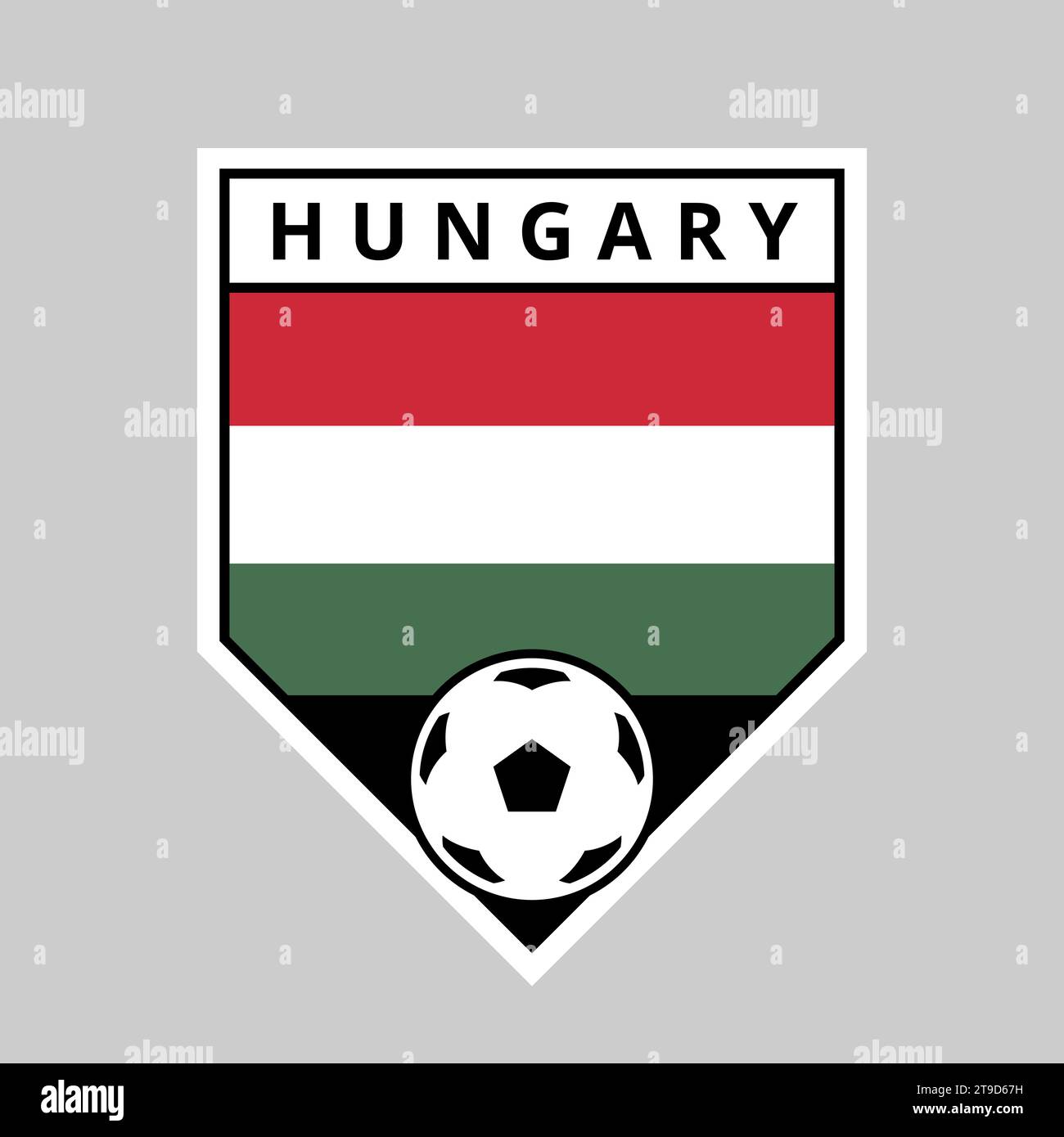 Illustration of Angled Shield Team Badge of Hungary for Football ...