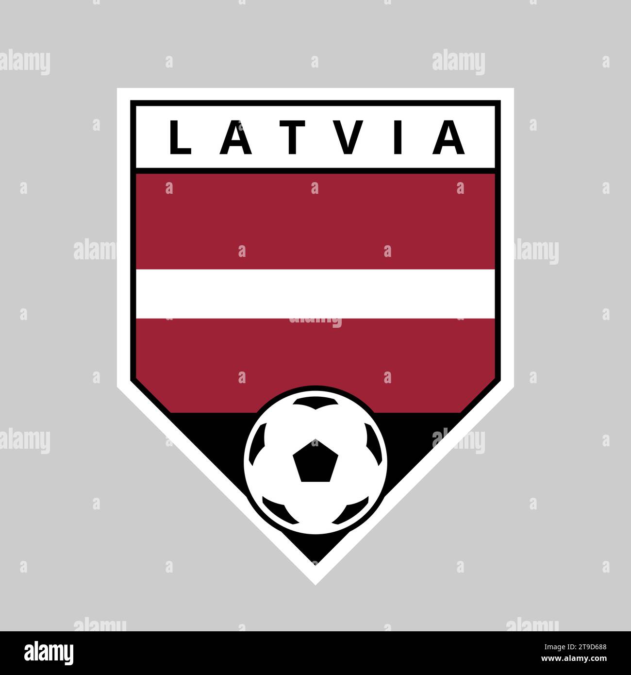 Illustration of Angled Shield Team Badge of Latvia for Football ...