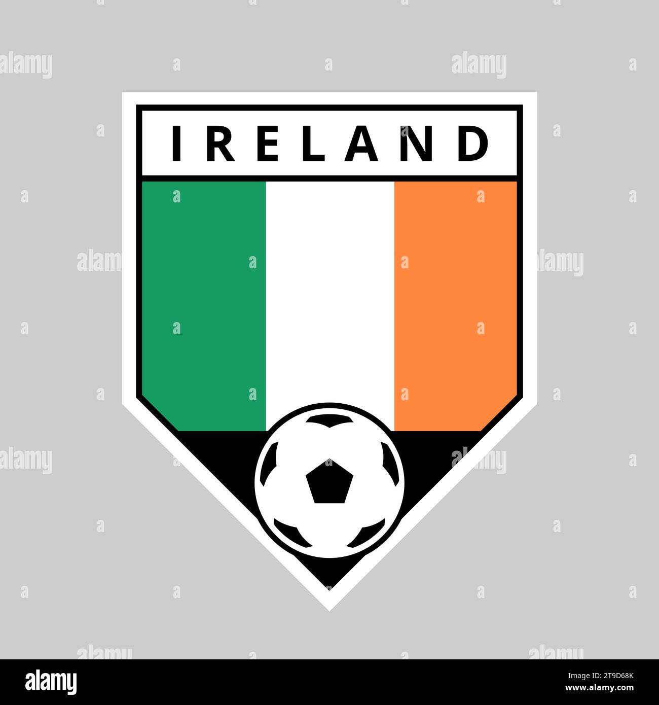 Illustration of Angled Shield Team Badge of Ireland for Football ...