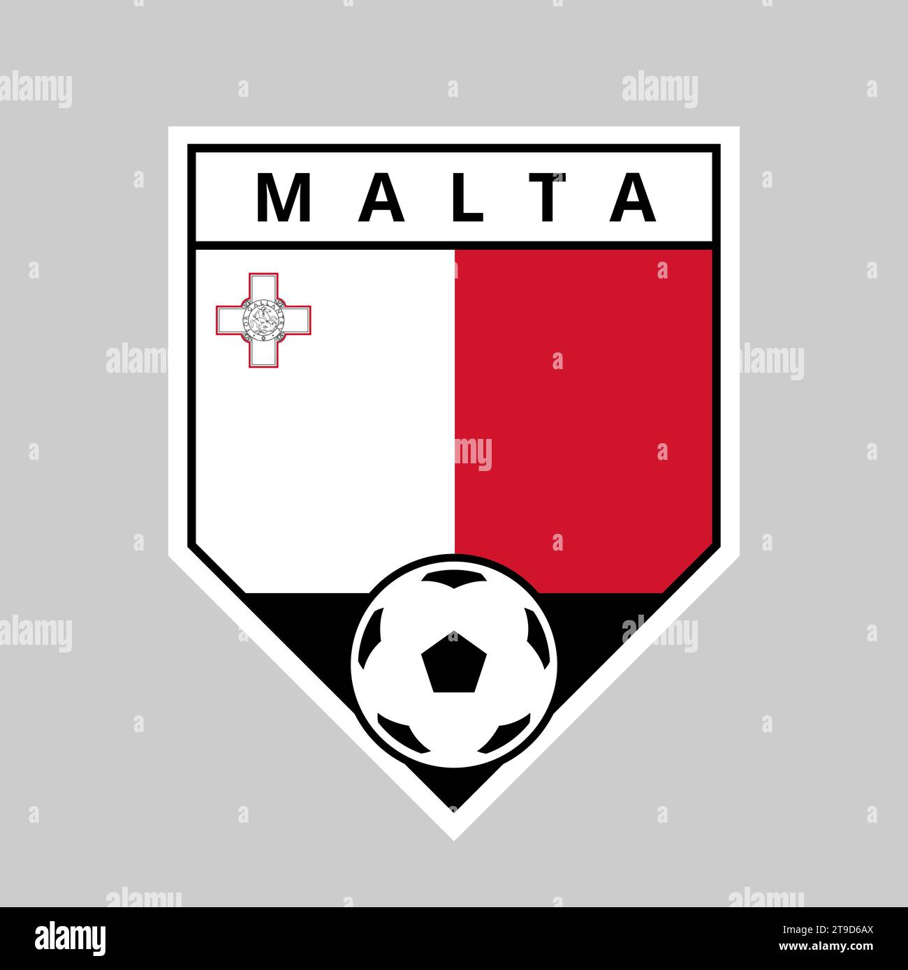 Illustration of Angled Shield Team Badge of Malta for Football ...