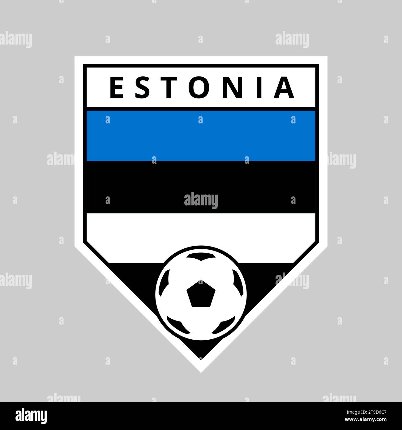 Illustration of Angled Shield Team Badge of Estonia for Football ...