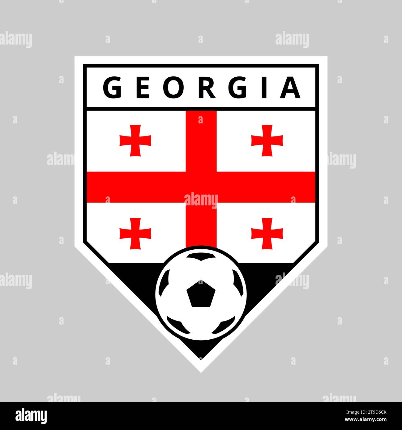 Illustration of Angled Shield Team Badge of Georgia for Football ...