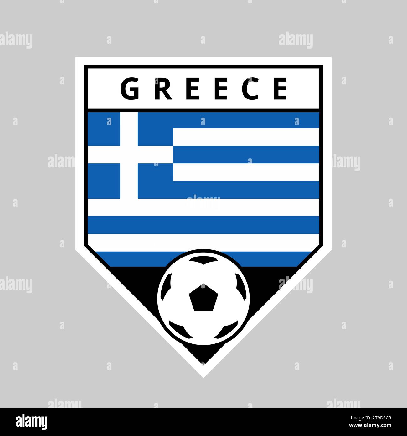 Illustration of Angled Shield Team Badge of Greece for Football ...