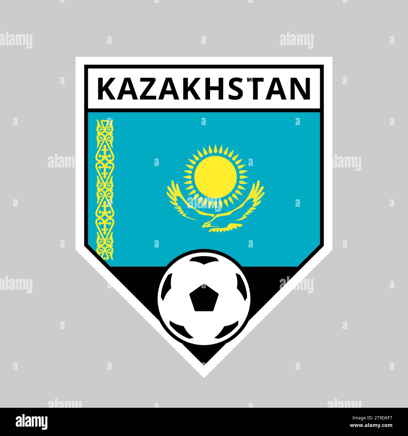 Illustration of Angled Shield Team Badge of Kazakhstan for Football ...