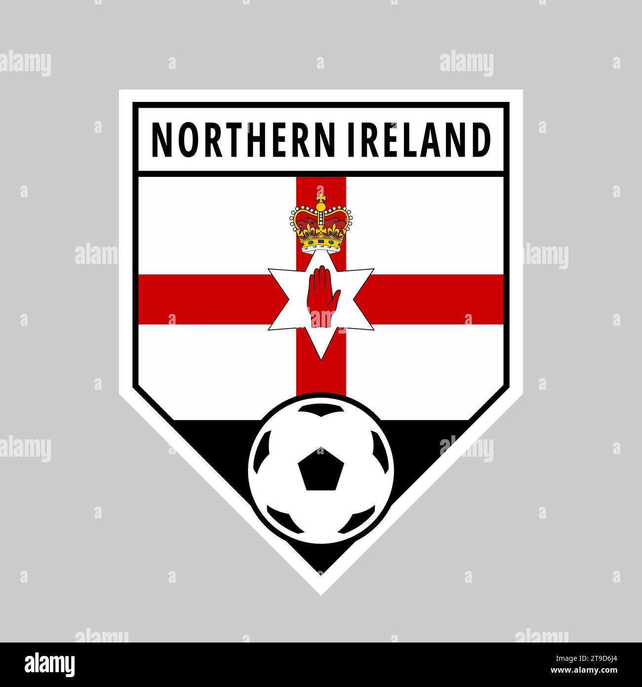 Illustration of Angled Shield Team Badge of Northern Ireland for ...