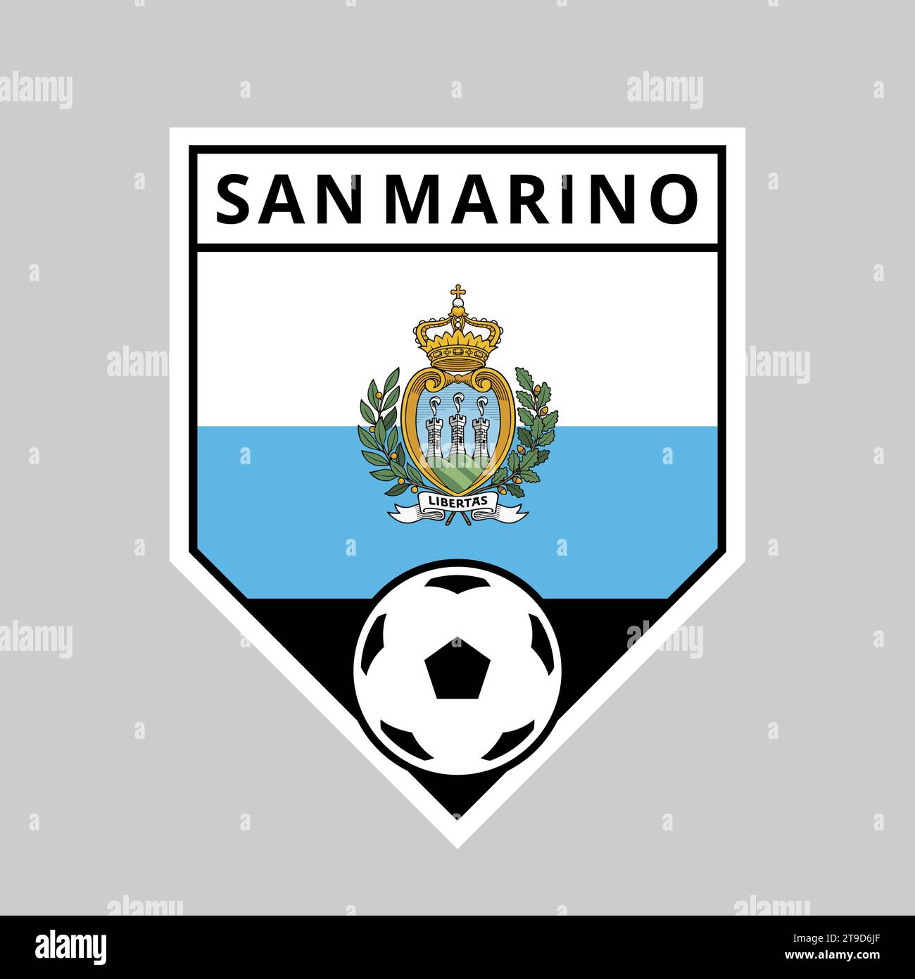 Illustration of Angled Shield Team Badge of San Marino for Football ...
