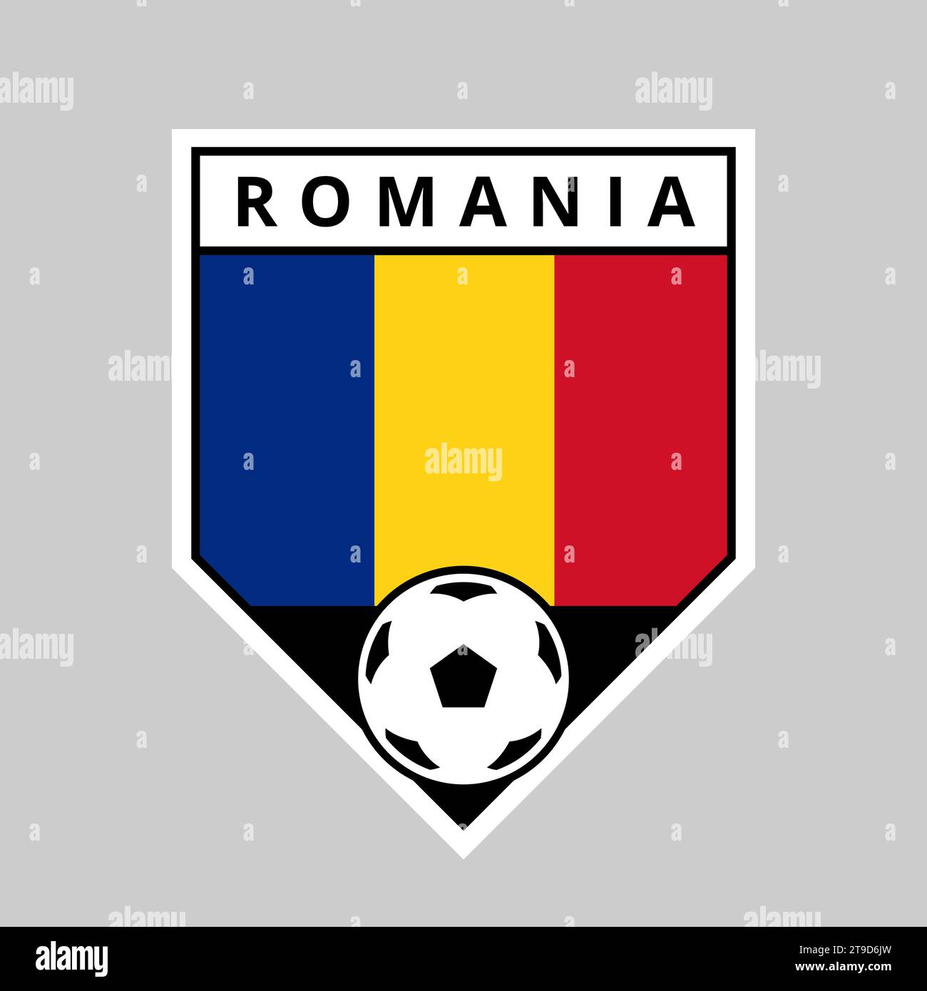 Illustration of Angled Shield Team Badge of Romania for Football ...