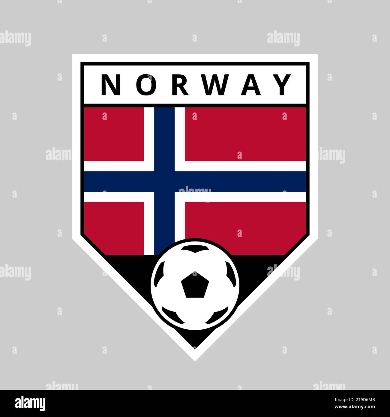 Illustration of Angled Shield Team Badge of Norway for Football ...
