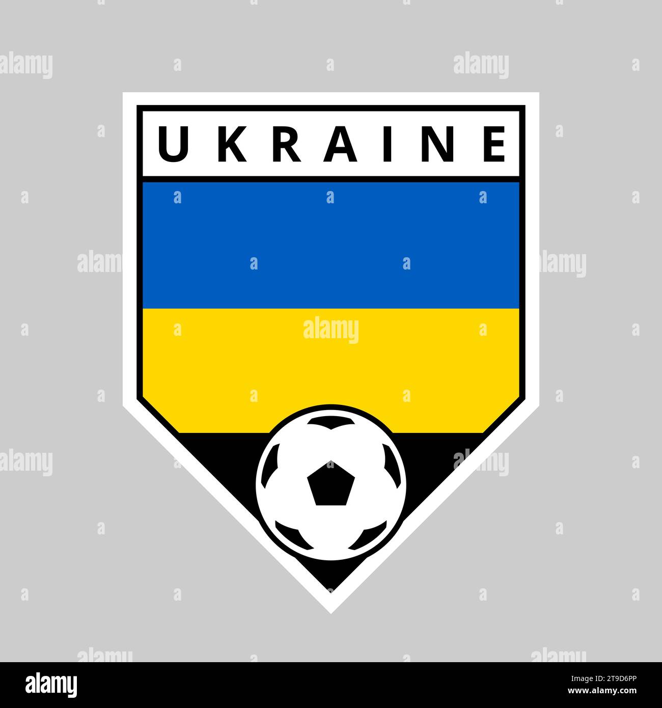 Illustration of Angled Shield Team Badge of Ukraine for Football ...