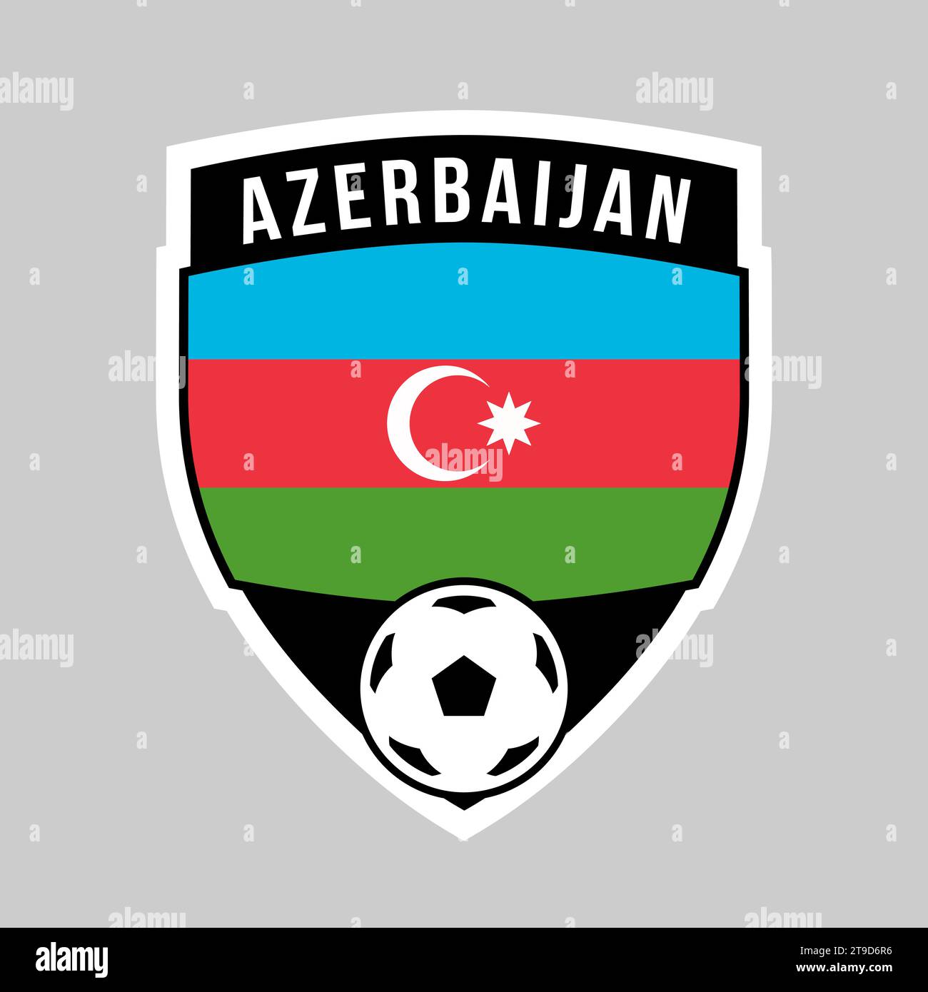 Illustration of Shield Team Badge of Azerbaijan for Football Tournament ...