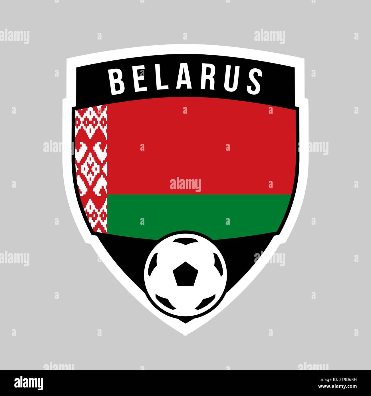 Illustration of Shield Team Badge of Belarus for Football Tournament ...
