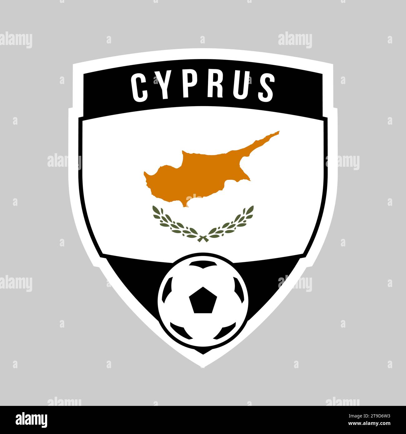 Illustration of Shield Team Badge of Cyprus for Football Tournament ...