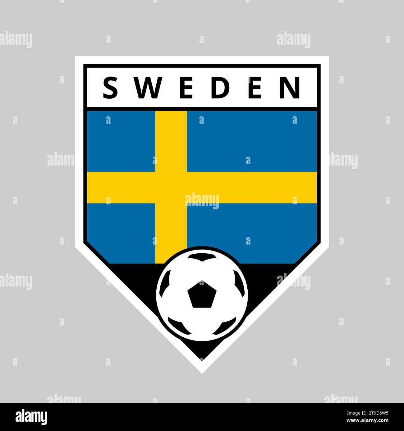 Illustration of Angled Shield Team Badge of Sweden for Football ...