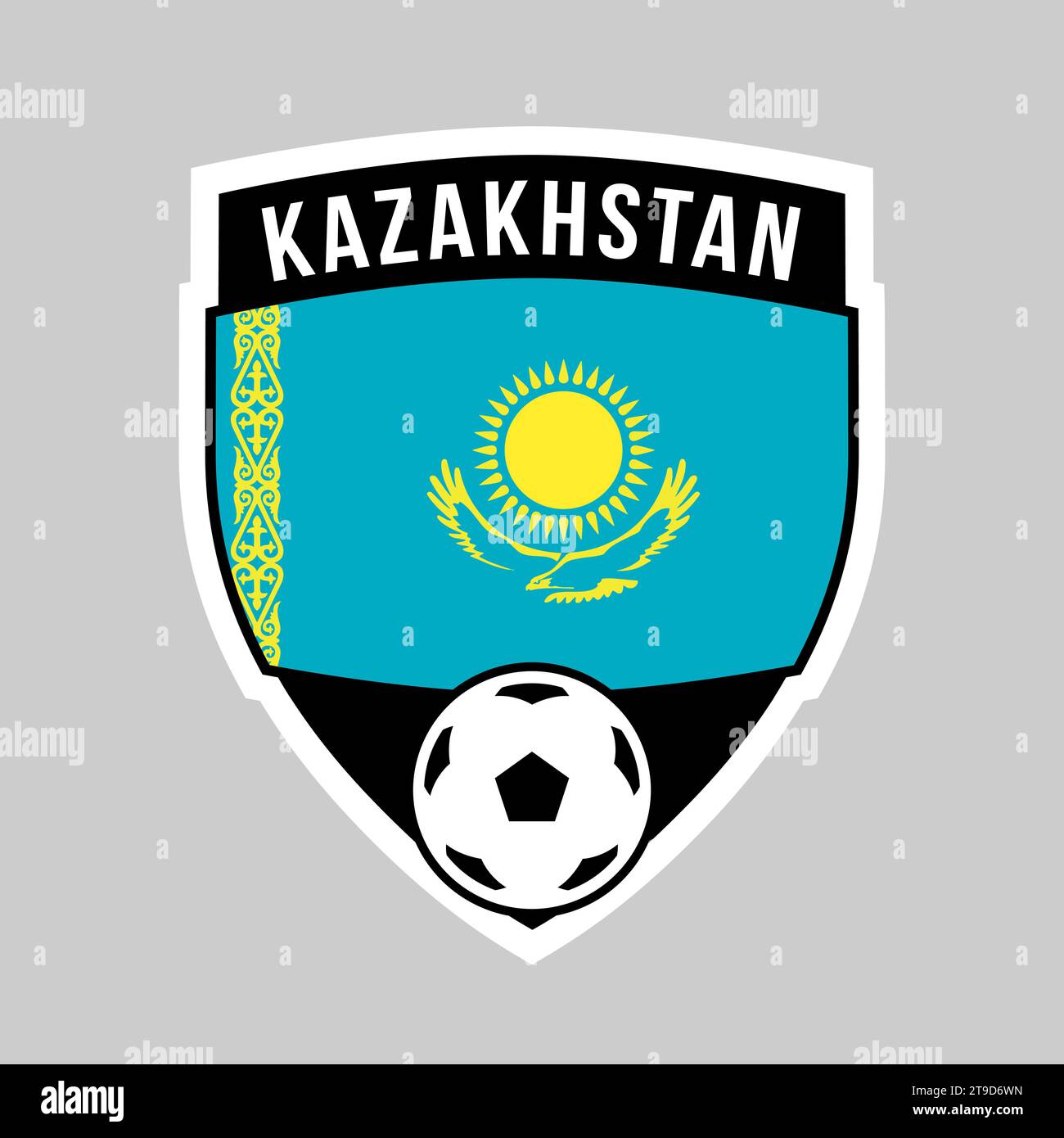 Illustration of Shield Team Badge of Kazakhstan for Football Tournament ...
